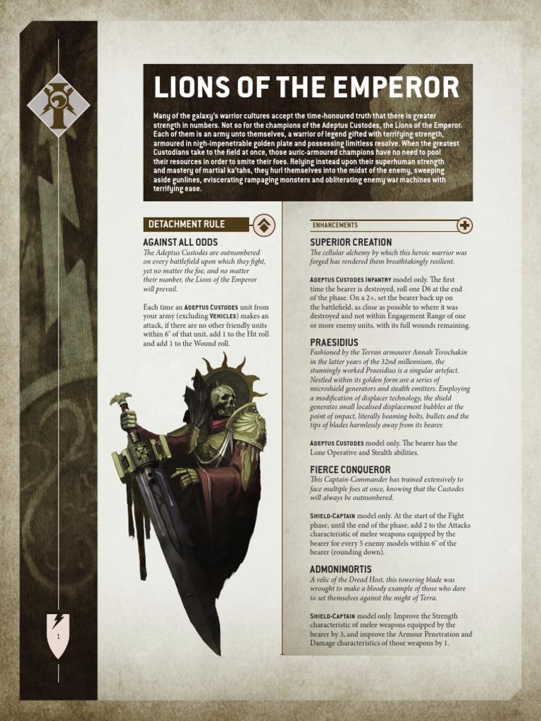 Eng Warhammer40000 Adeptus Custodes Lions of The Emperor March 2025 ...