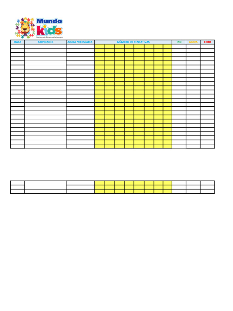 Folha Registro Das Atividades | PDF