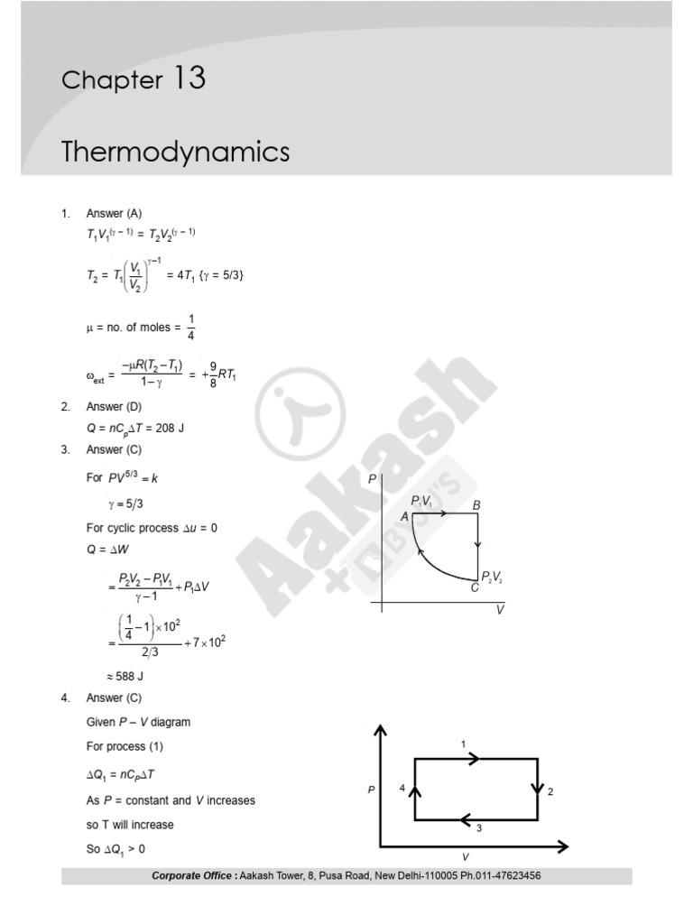 P Sol Ch-13-Thermodynamics | PDF | Nature | Continuum Mechanics