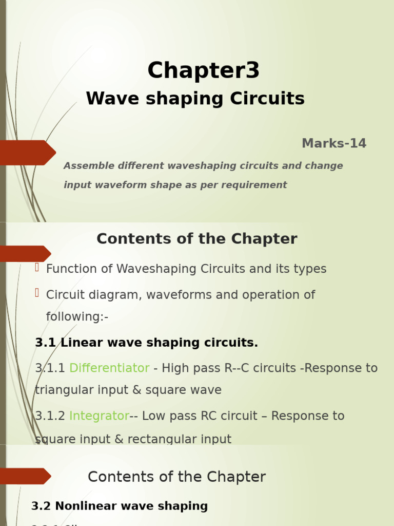 Chapter3 Waveshaping Circuits New | PDF | Electrical Network | Computer Engineering