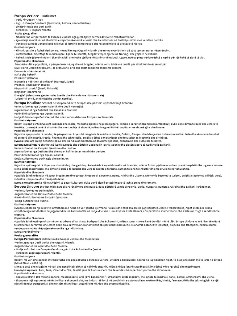 Evropa Veriore - Kufizimet | PDF