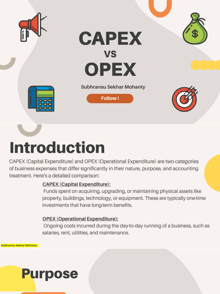 CAPEX Vs OPEX 1736696256 | PDF | Capital Expenditure | Expense