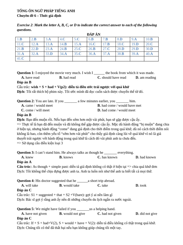 CD6 Exercise 2 KEY | PDF