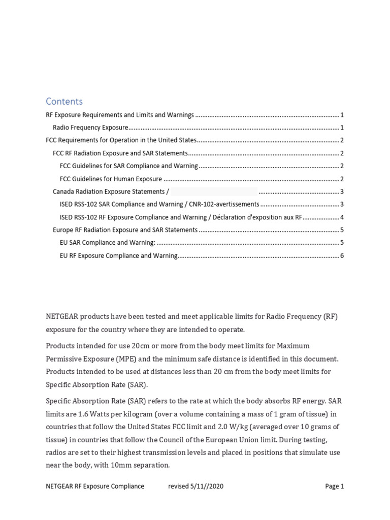 Maximum Permissive Exposure MPE and Specific Absorption Rate SAR | PDF ...