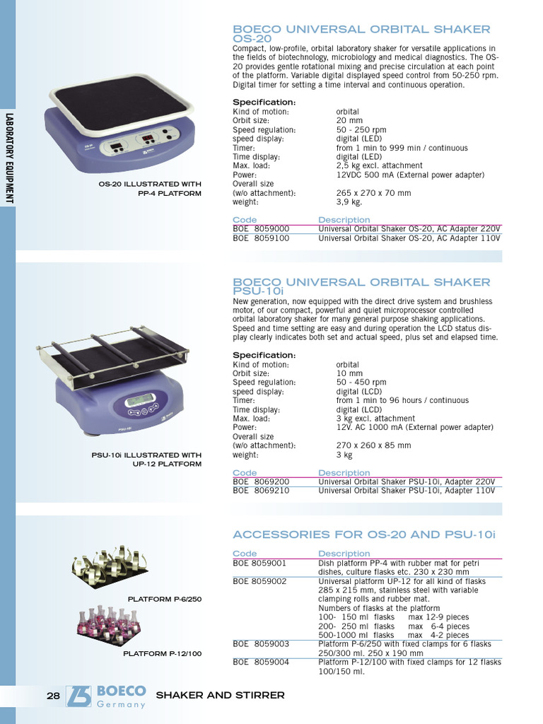 Boeco Universal Orbital Shakers Guide | PDF | Manufactured Goods ...