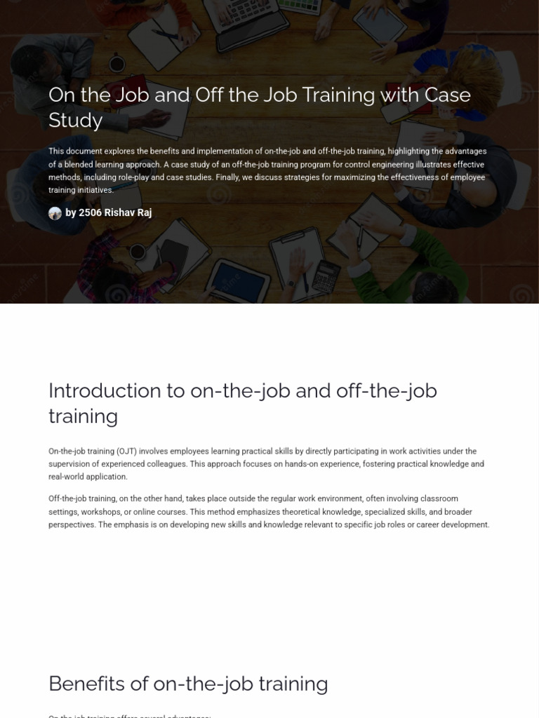 On-the-Job-and-Off-the-Job-Training-with-Case-Study | PDF | Simulation ...
