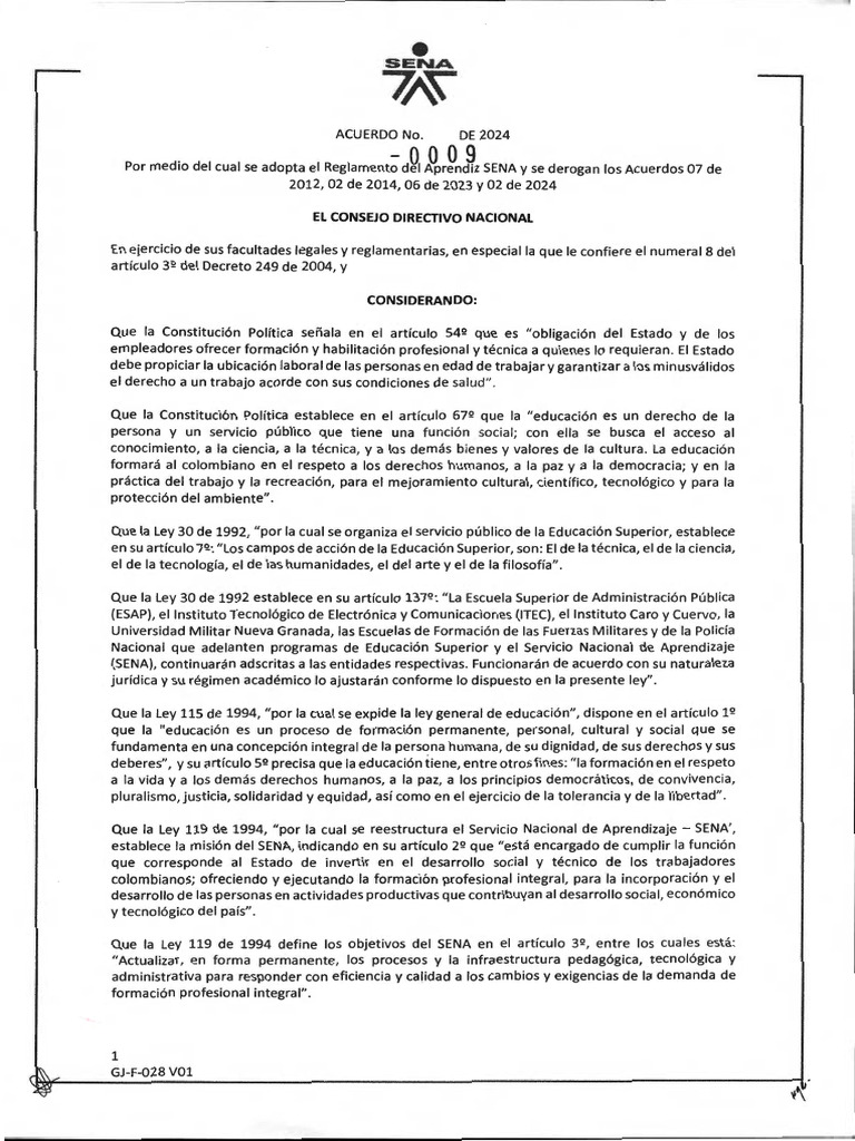 REGLAMENTO SENA - APRENDIZ-compressed | PDF