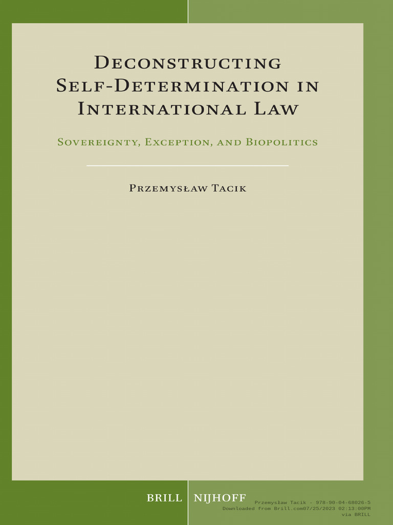 Deconstructing Self Determination in Int | PDF | Self Determination | Political Science