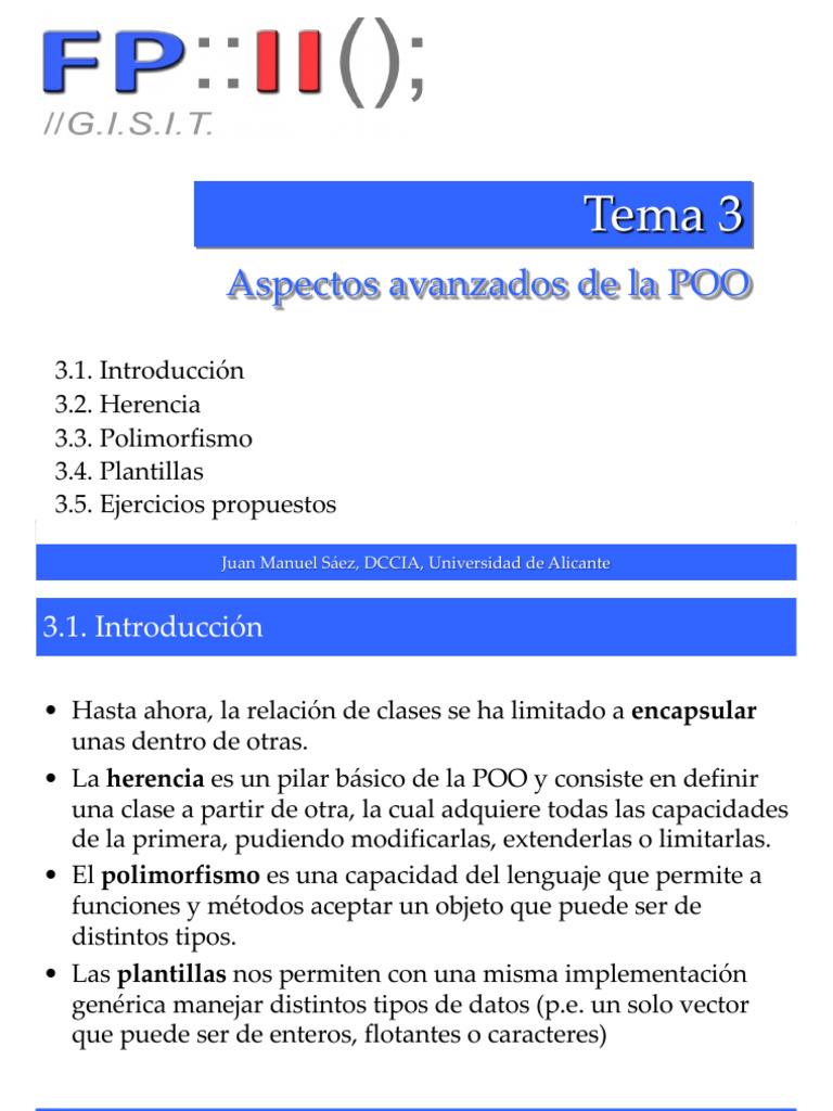 FP2 - GISIT - Tema 3 - Aspectos Avanzados de La POO | PDF | Herencia (Programación Orientada a ...