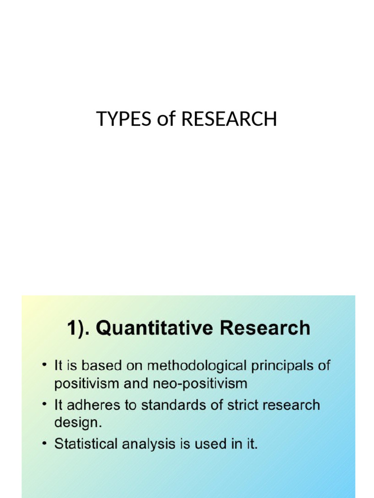 Types of Research Lecture 2 | PDF