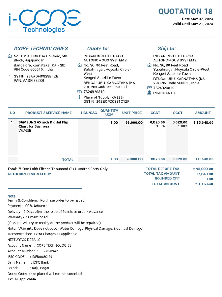 Quotation 18 | PDF | Economy Of India | Payments
