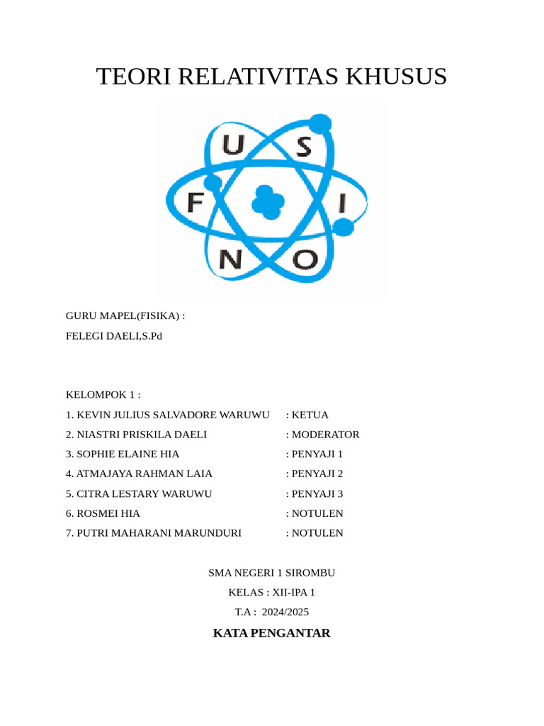 TEORI RELATIVITAS KHUSUS (2) | PDF