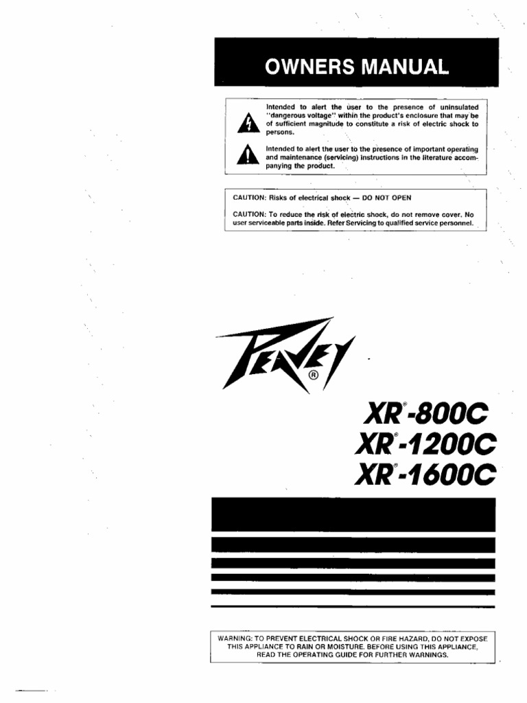 Manual Peavey XR-800C - ManualsBase.com | PDF