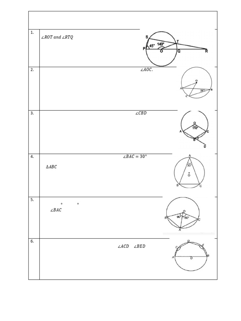 Class IX Mathematics Circles Worksheet | PDF