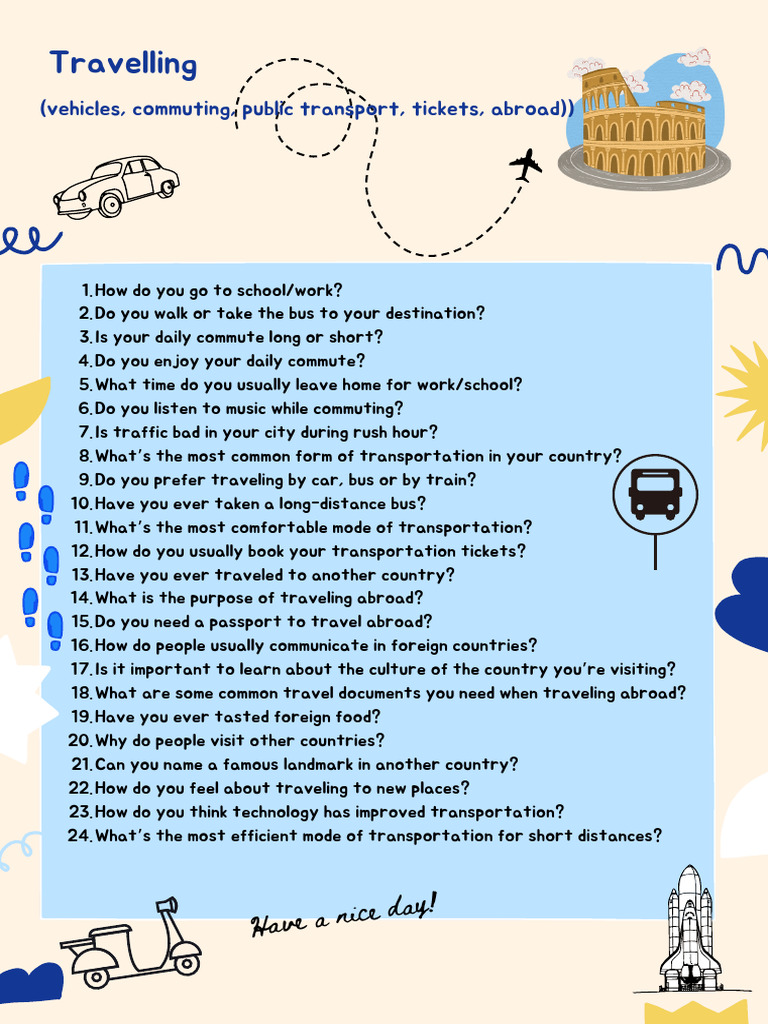 Topic 5 Travelling | PDF