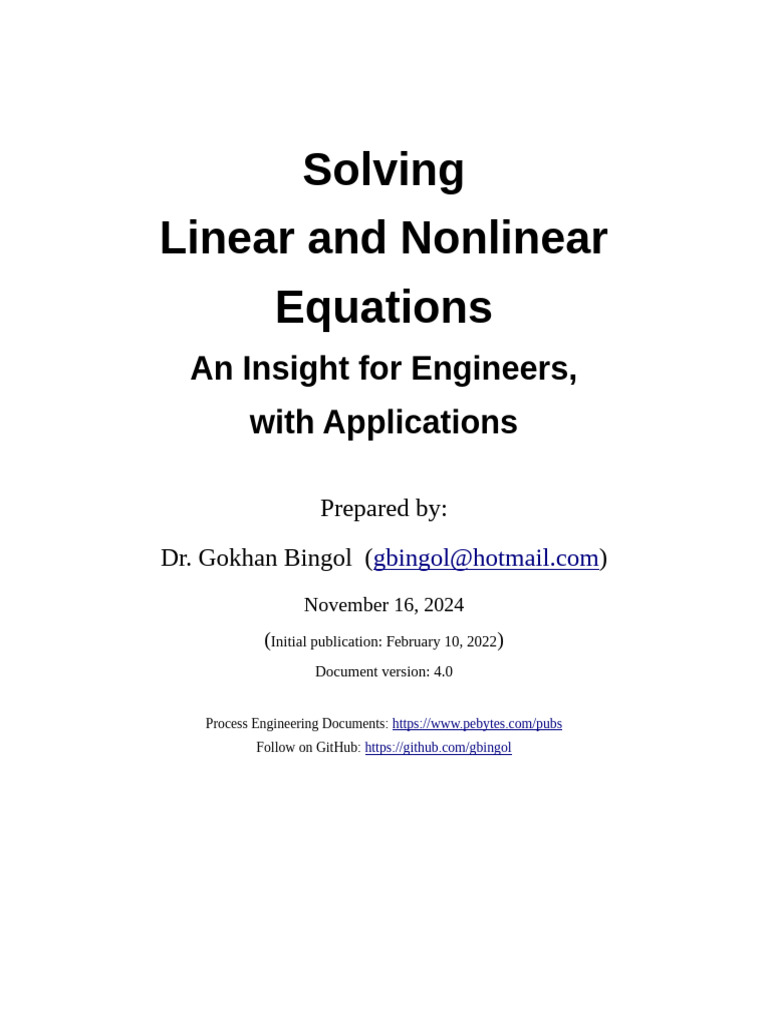 Solving Linear and Nonlinear Equations With Python 1731869913 | PDF ...