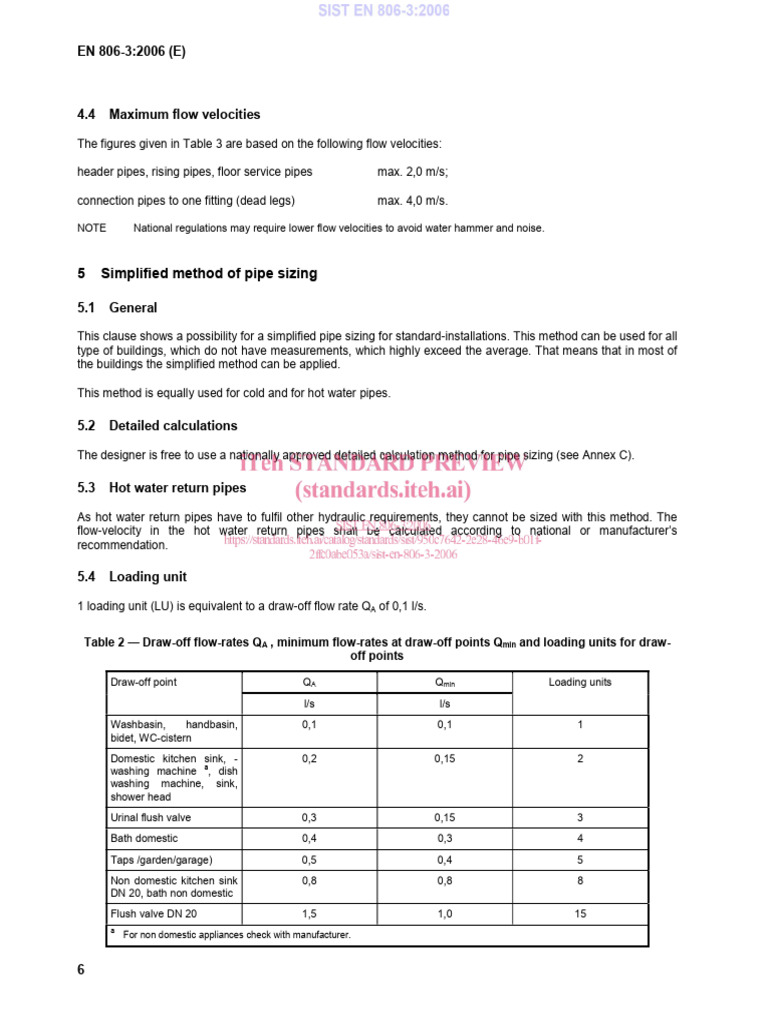 Water Reticulation Loading Units For Drawoff Points | PDF | Pipe (Fluid ...