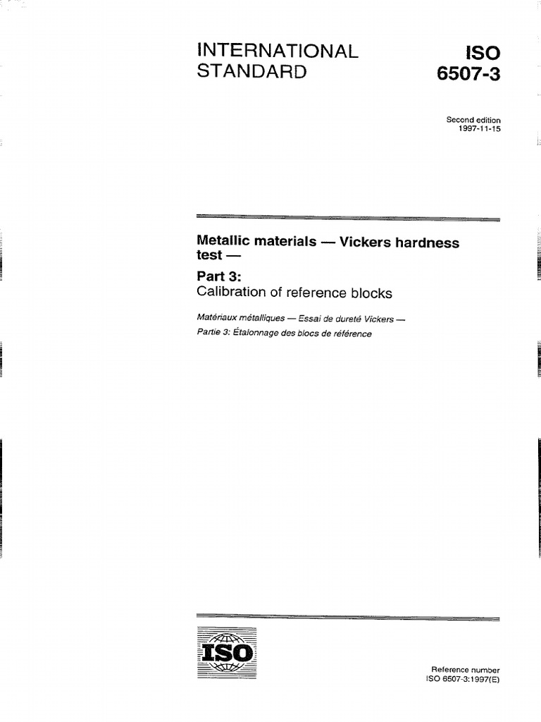 ISO 6507-3 1997 | PDF