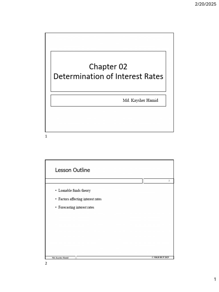 FIM Chapter 02 Determination of Interest Rates | PDF | Interest | Demand