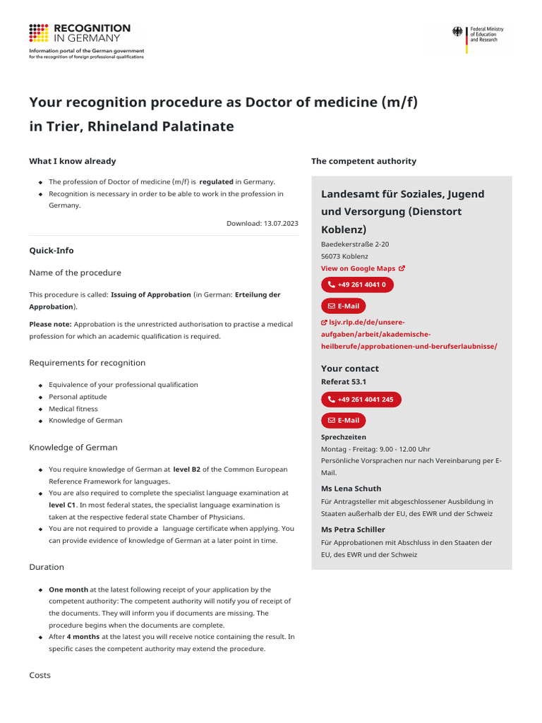 Recognition Portal - Your procedure in detail | PDF | Professional ...