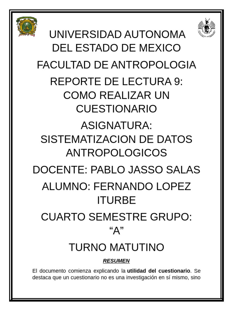 Reporte9 Sdda Fli | PDF | Cuestionario