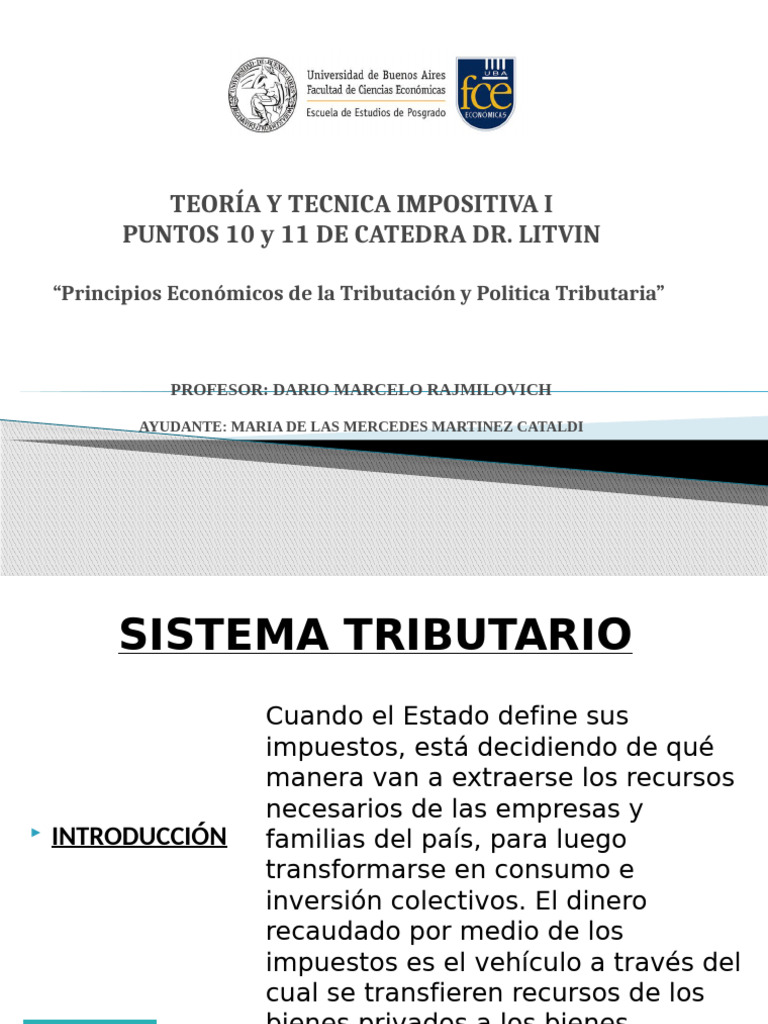 PUNTO 10 Y 11. Principios Economicos de Trib y Polit Tributaria | PDF | Impuestos | Ahorro