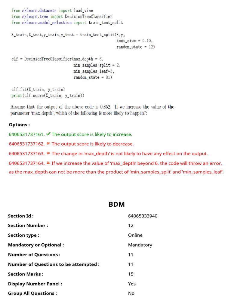 Business Data Management Exam Questions | PDF | Demand | Multiple Choice