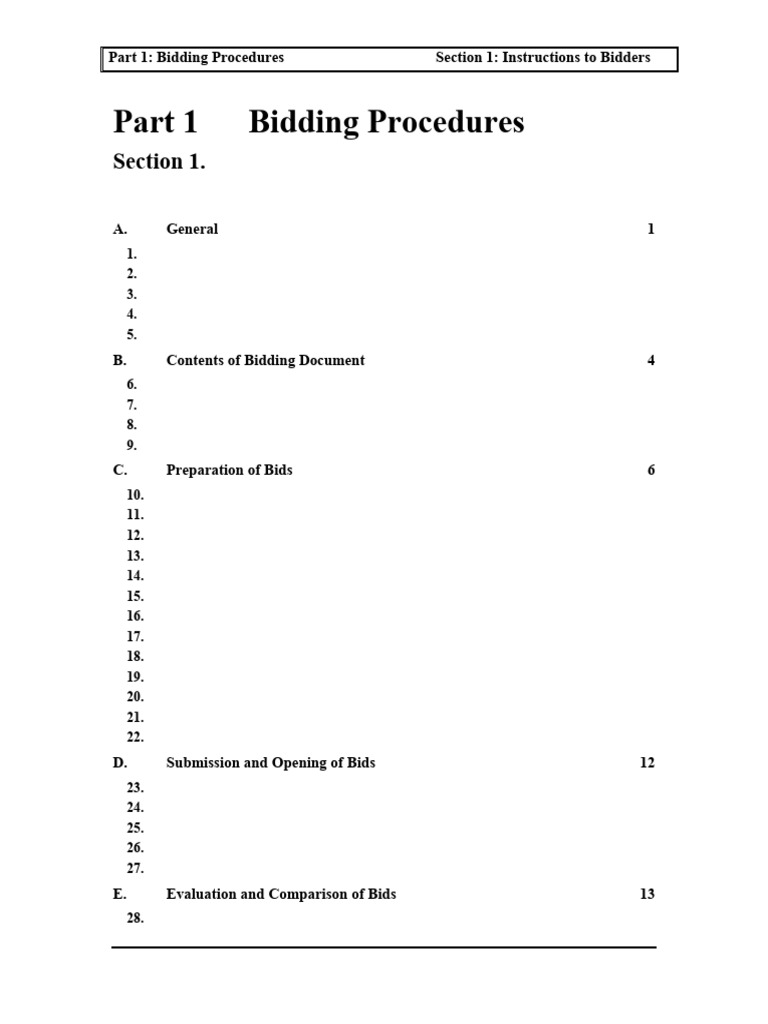 Bidding Procedures: Section 1 | PDF | Joint Venture | Consortium