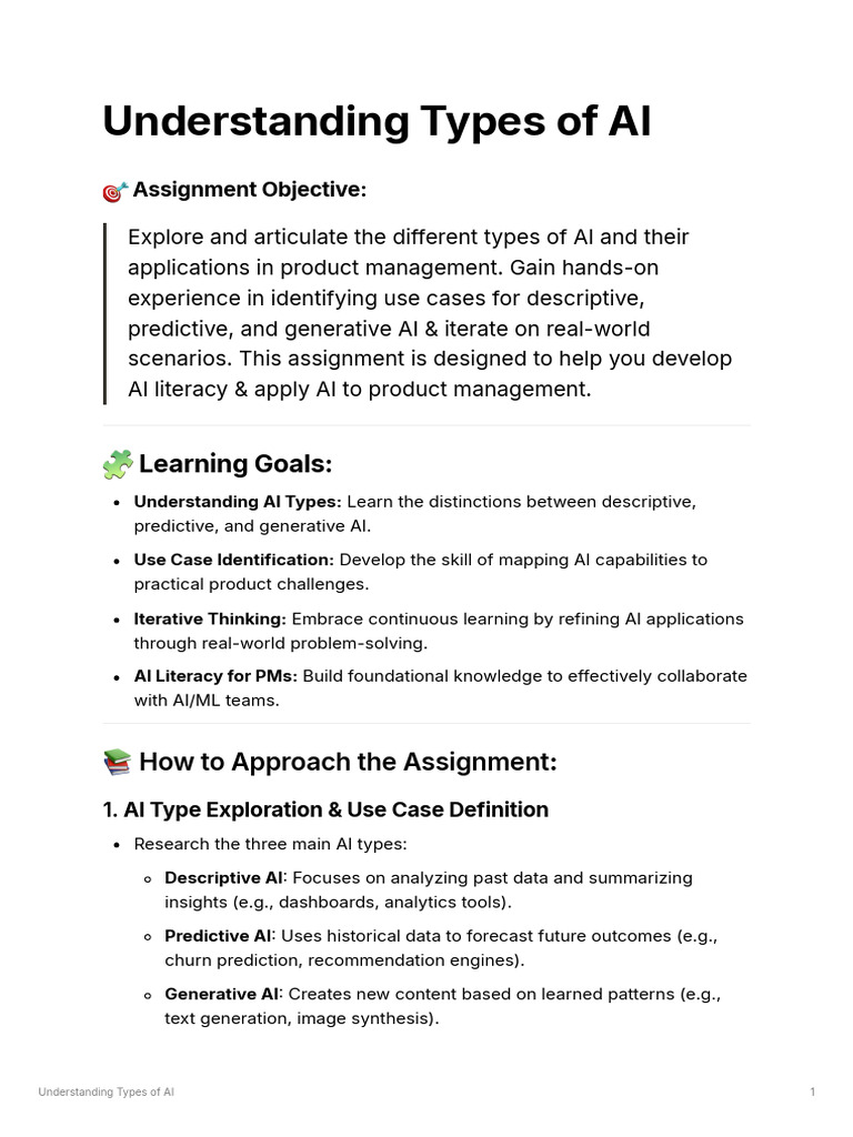 Types of AI in Product Management | PDF | Artificial Intelligence ...