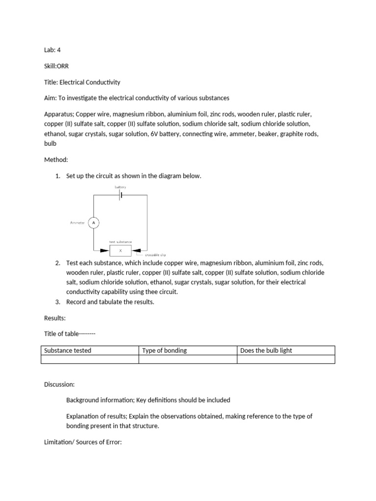 Lab 4 - Electrical Conductivity | PDF