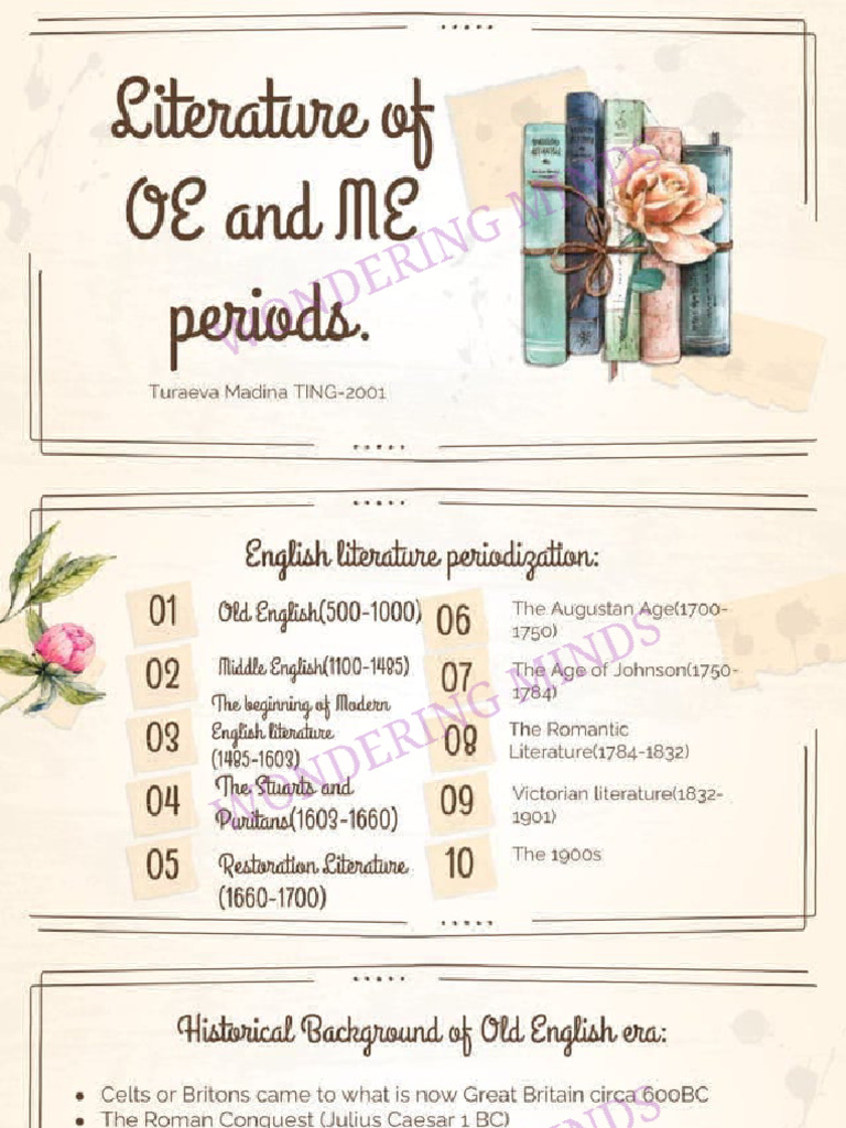 Literature of Old English Period & ME | PDF
