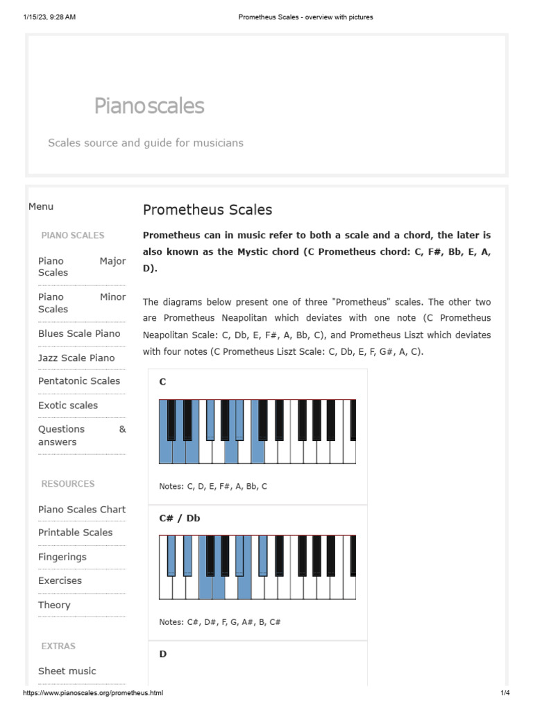 Prometheus Scales - Overview With Pictures | PDF | Chord (Music ...