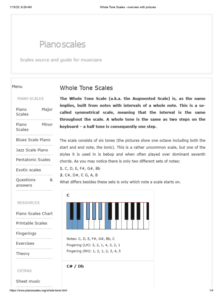Whole Tone Scales - Overview With Pictures | PDF | Scale (Music) | Melody