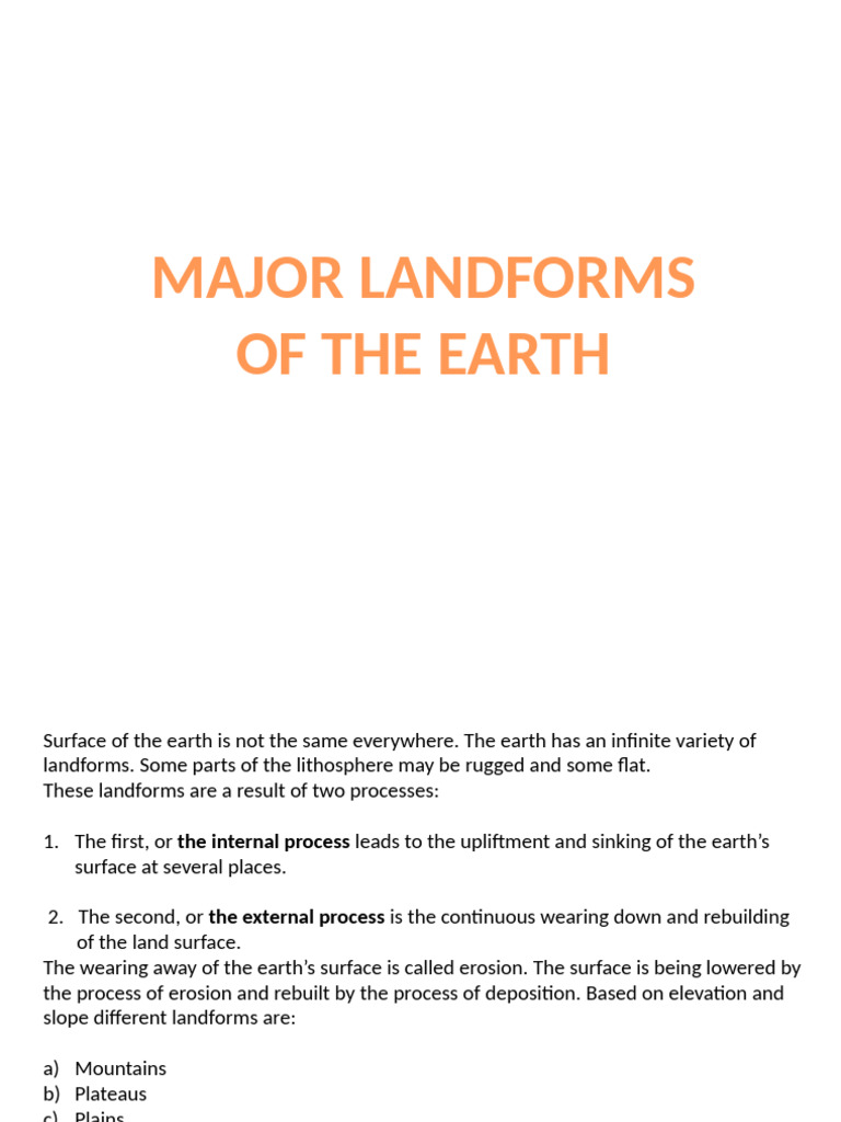 Chapter 3 Major Landforms-1 | PDF | Desert | Plateau