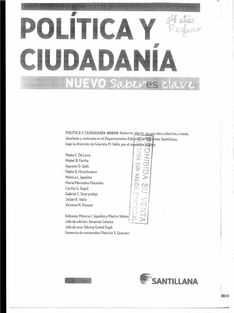 Politica y Ciudadania Santillana | PDF