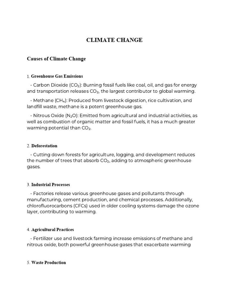 CLIMATE CHANGE HANDOUT | PDF