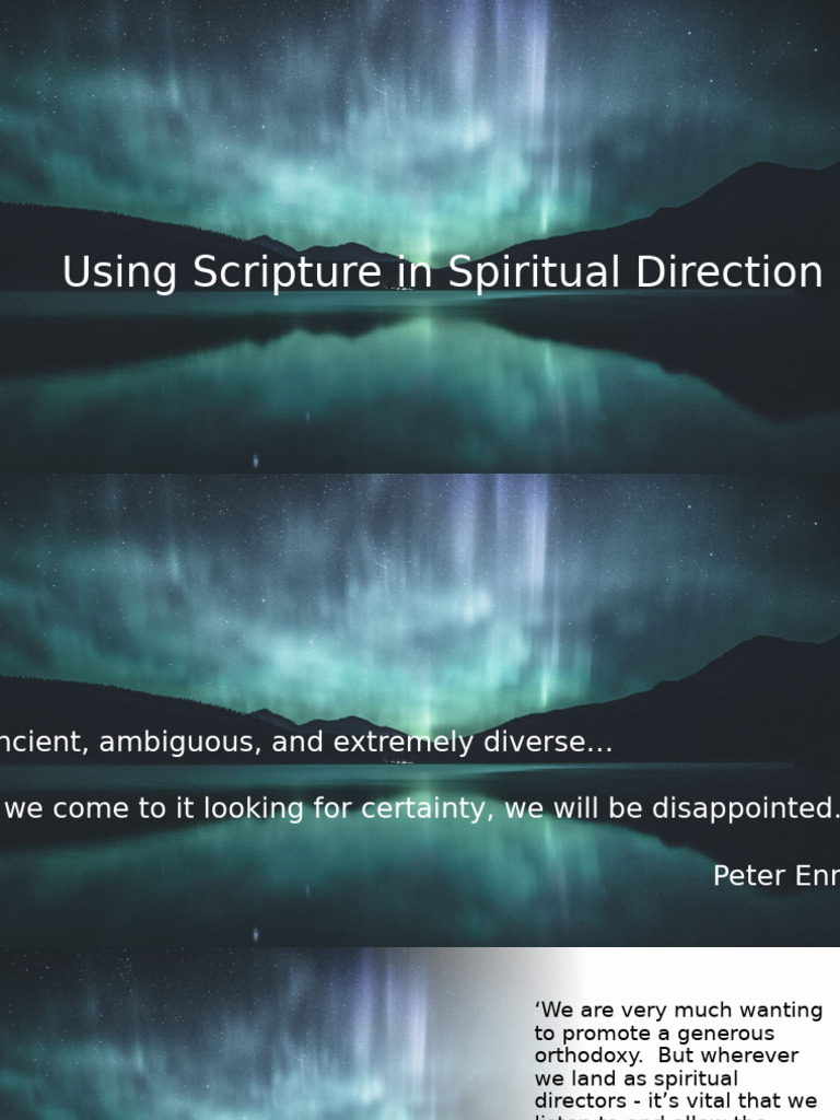 Scripture in Spiritual Direction | PDF