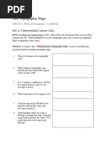 Topographic Map Quiz and Answers | PDF | Contour Line | Elevation