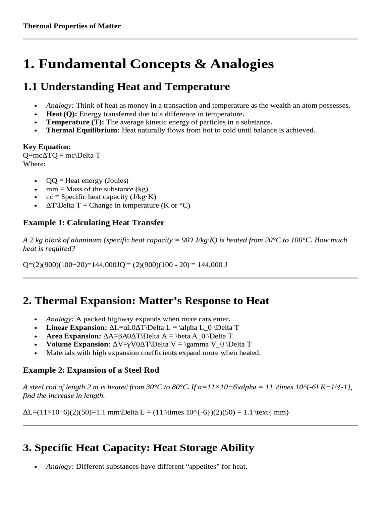 Deep Dive Into The Thermal Properties of Matter | PDF | Heat | Thermal ...