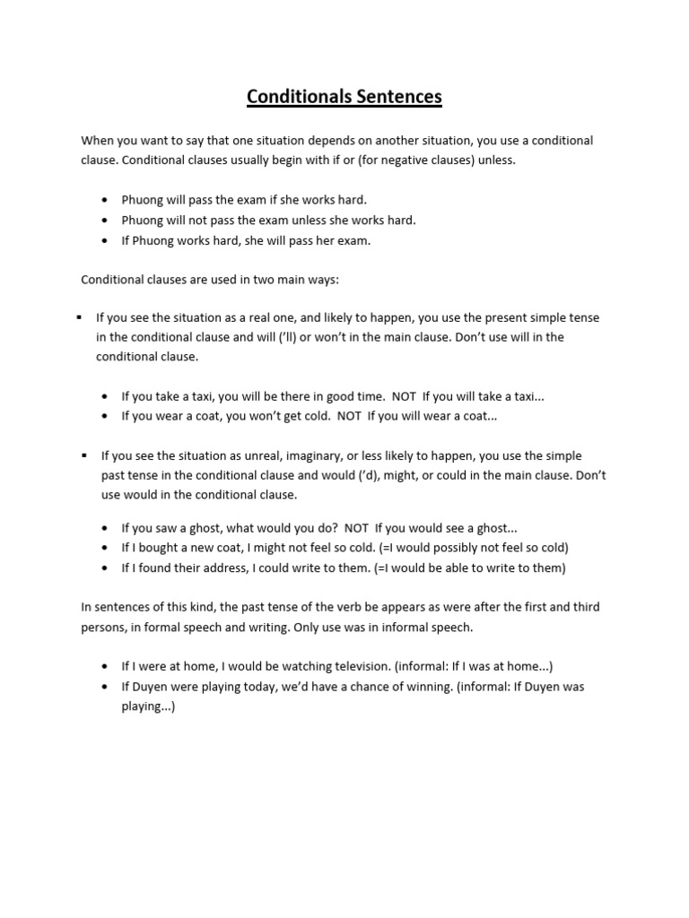 Conditionals (6 Copies Front Back Each One) | PDF | Linguistic Morphology | Language Mechanics