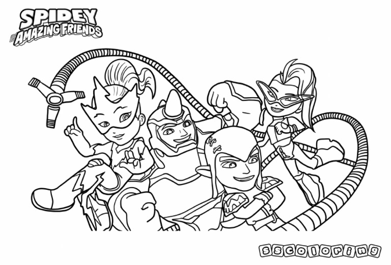 Spidey and His Amazing Friends Coloring Pages 2 Scaled | PDF