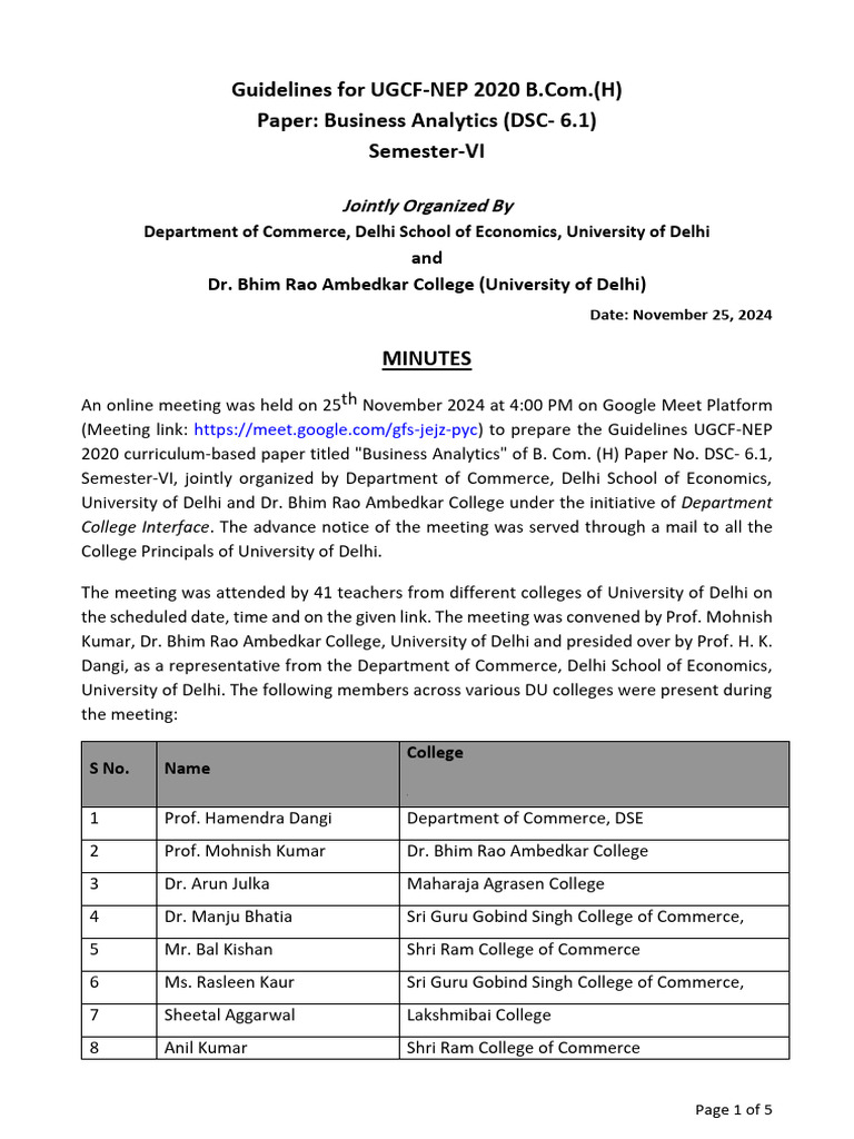 B.Com. Business Analytics Guidelines | PDF | Spreadsheet | Regression ...