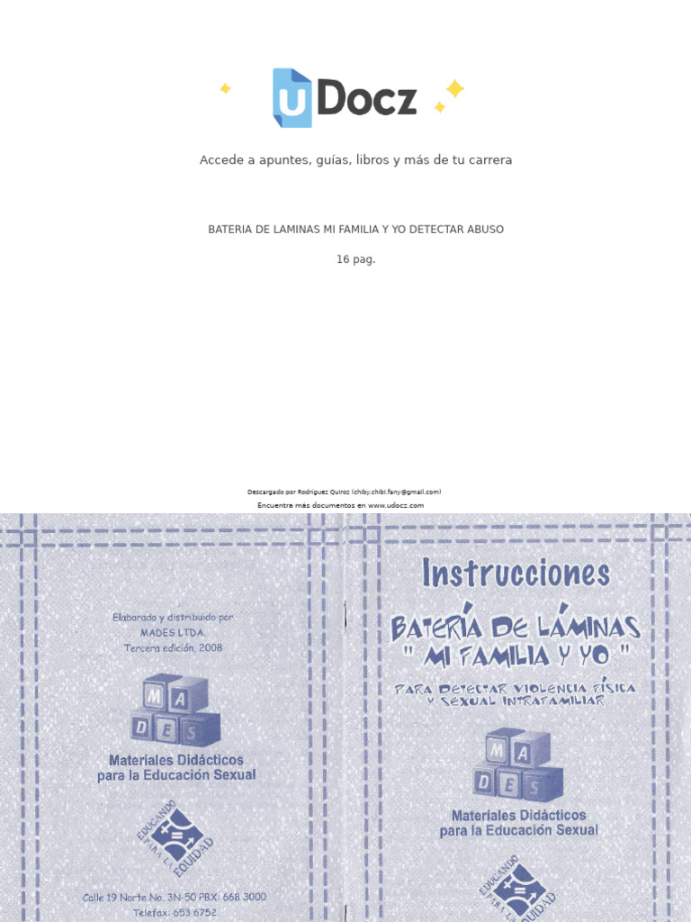 Batería de Láminas: Mi Familia y Yo | PDF