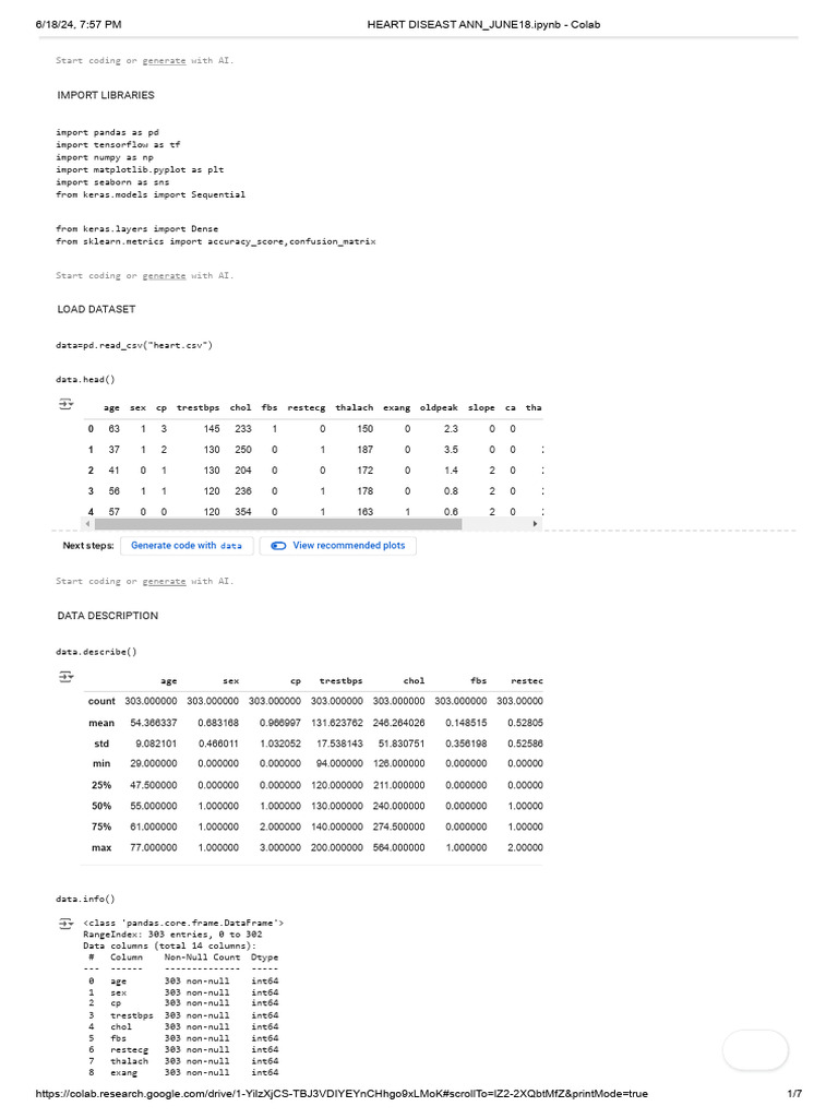 Heart Disease Classification Using Ann Hands-On | PDF | Applied Mathematics | Computer Science