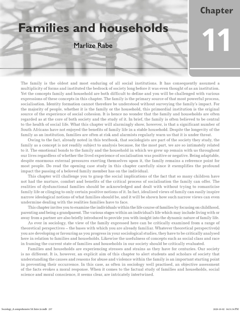 01 Chapter 11 2020 (Rabe) Families and households | PDF | Family | Society