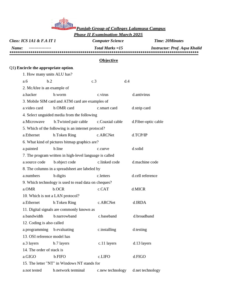 ICS - Part1 Computer Phase 2 New | PDF | Digital Technology | Electronics