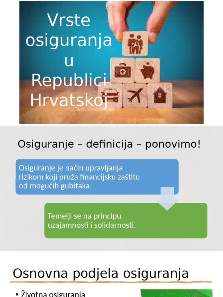 Vrste-osiguranja-u-Republici-Hrvatskoj | PDF