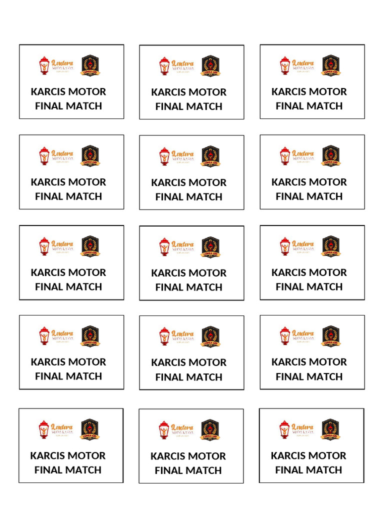 KARCIS FINAL | PDF