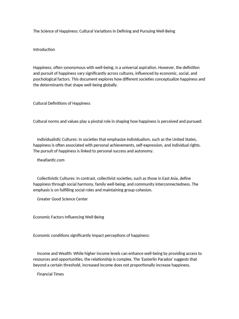 The Science of Happiness | PDF | Happiness | Well Being