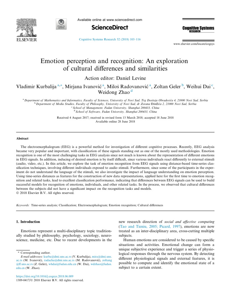Emotion Perception and Recognition An Exploration of C - 2018 ...